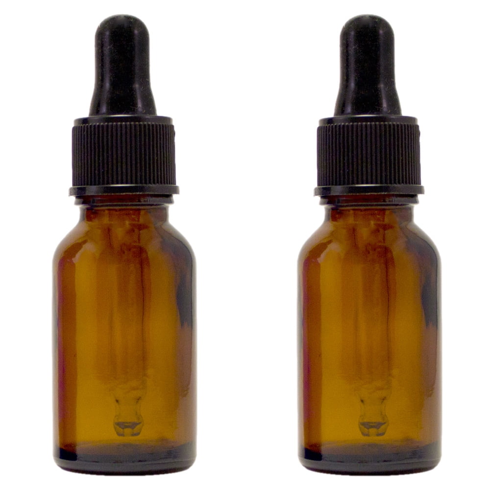 Amber Glass Bottle 15 Ml 12 Fl Oz W Glass Dropper Pack Of 2