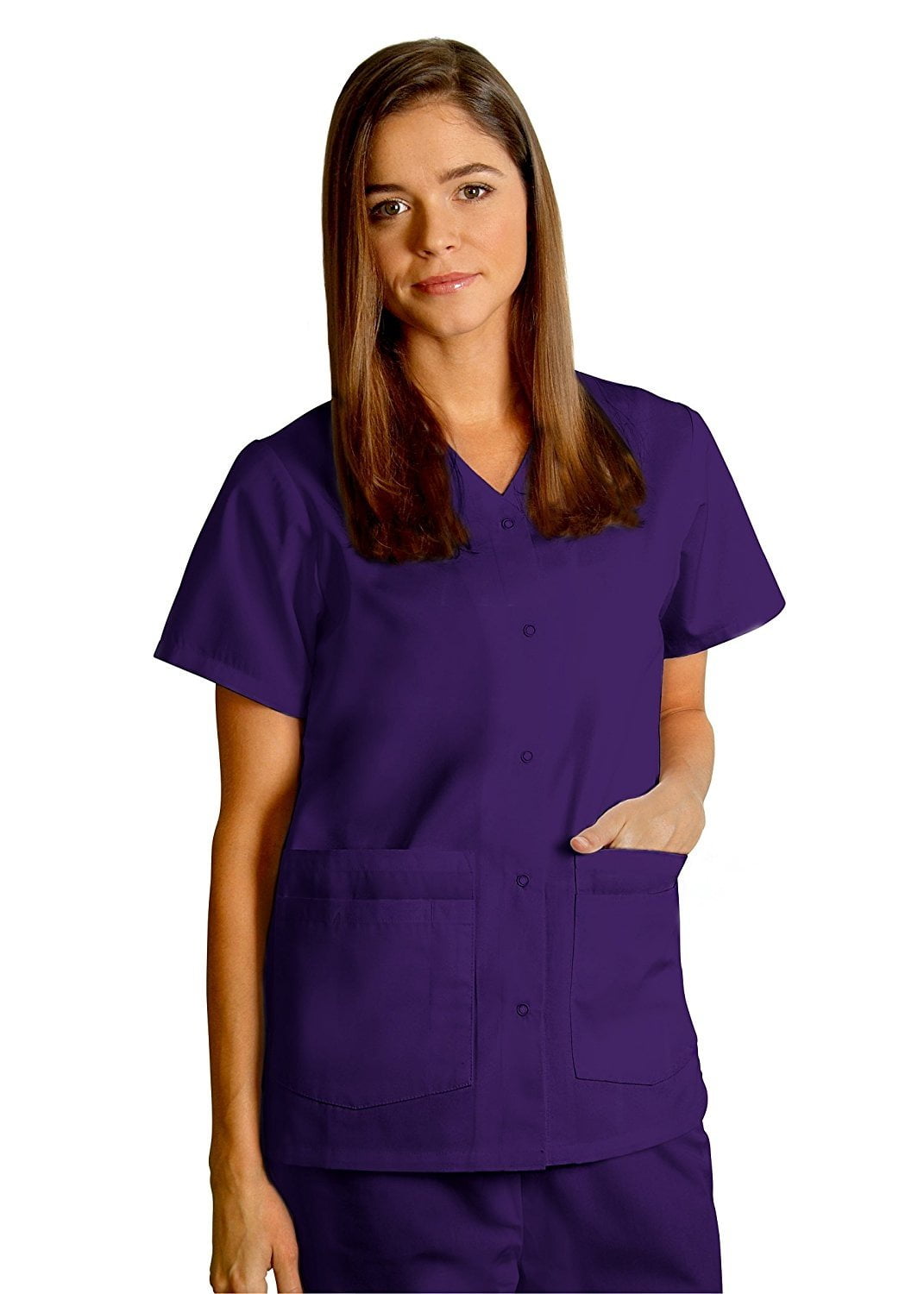 Adar Universal Scrubs For Women - Snap Front Scrub Top - Walmart.com