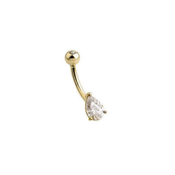 Solid 14k Gold Belly Button Ring 14 Gauge Navel Jewelry - Walmart.com