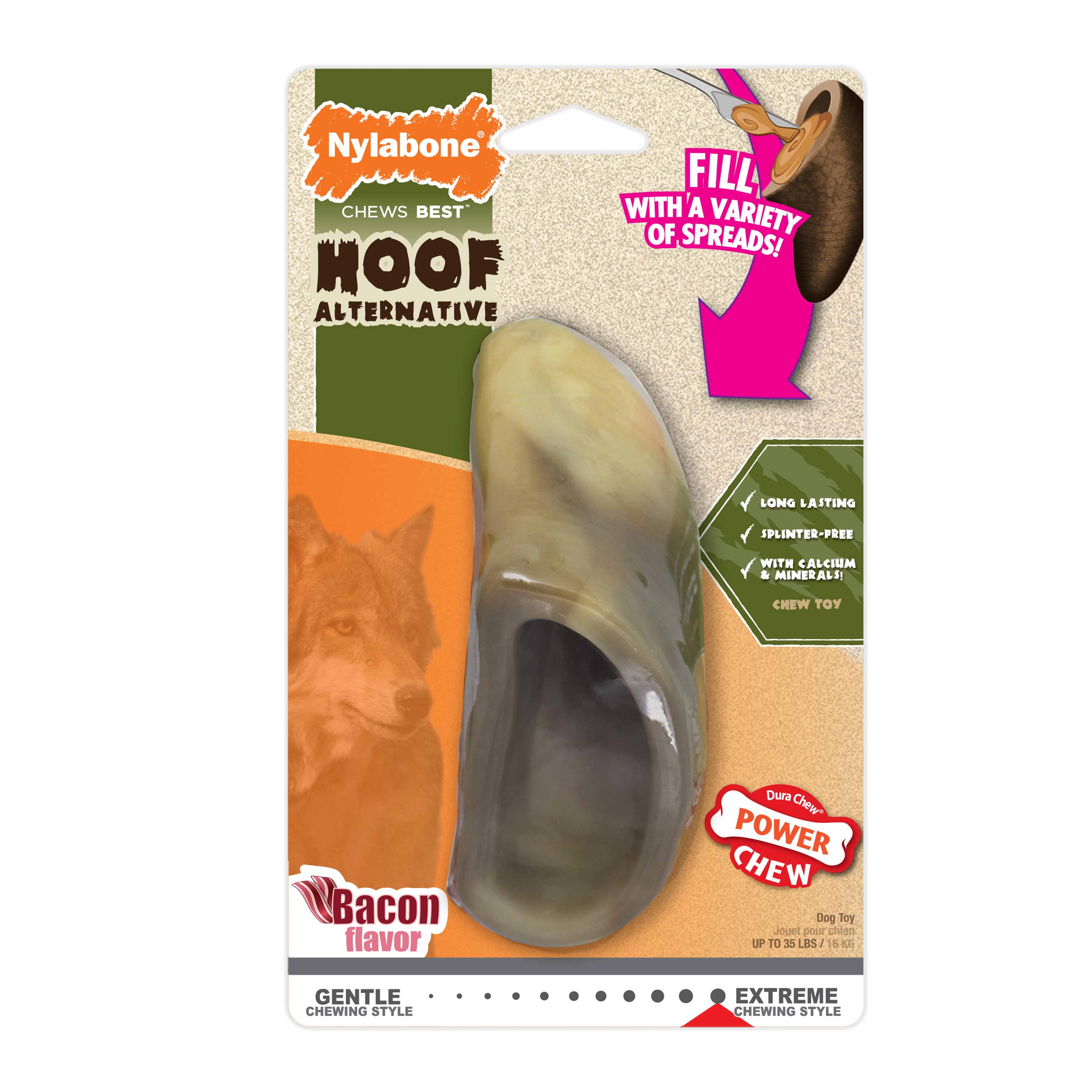 Nylabone Dura Chew Hoof Bone Dog Toy 1 Count Medium/Wolf - Up to 35 lbs ...