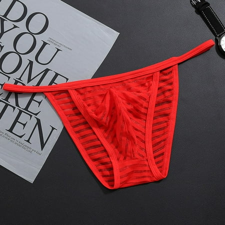Sexy Mens Transparent G-string Pouch Underwear Thong Briefs Bikini ...