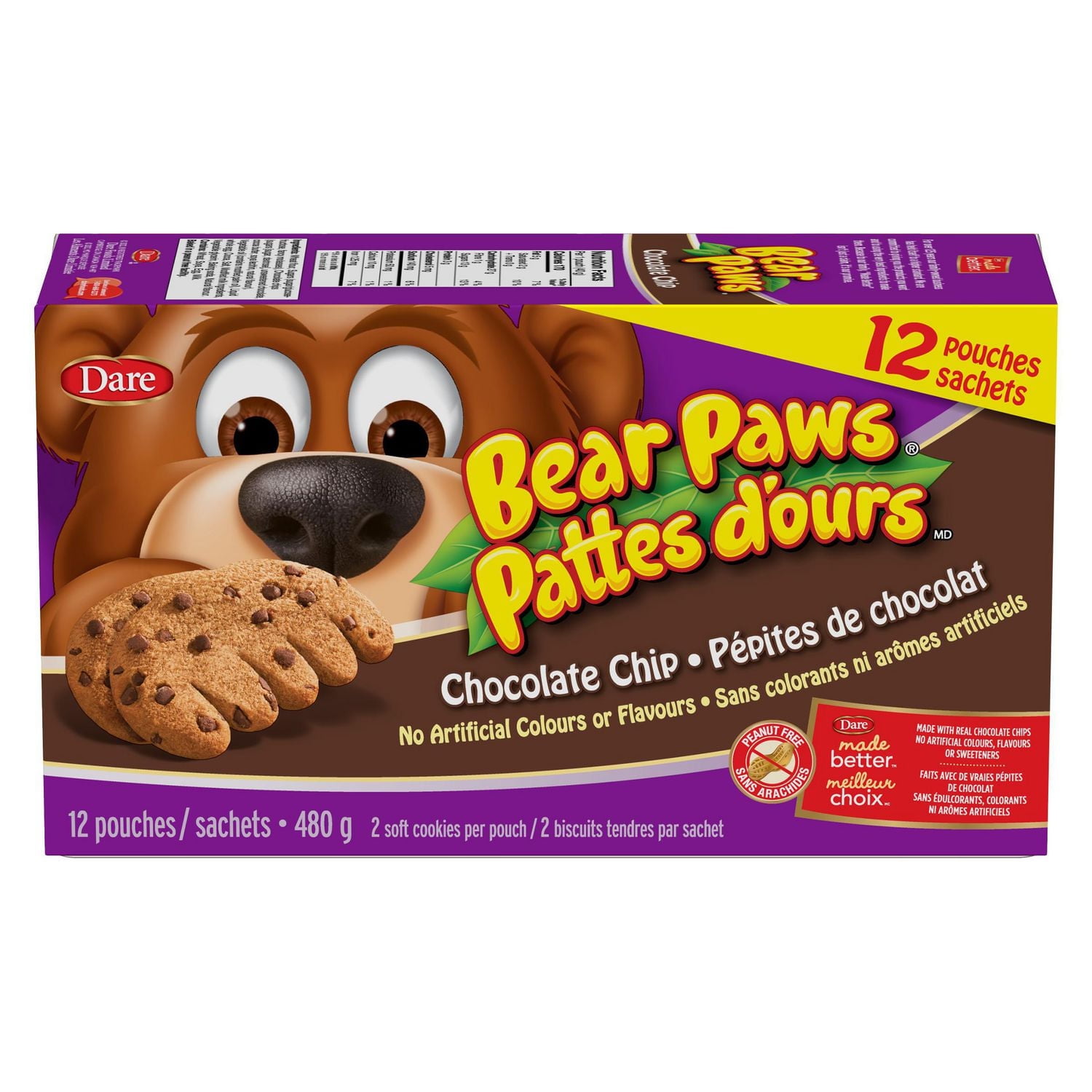 Click here for Bear Paws Chocolate Chip Family Pack 480 G prices