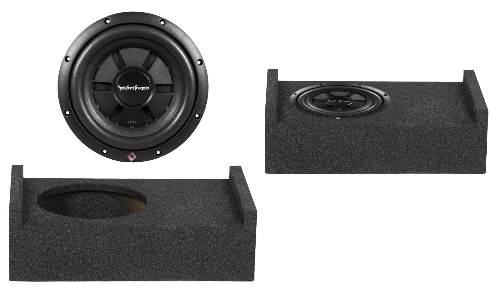 ROCKVILLE RQT10 10" Shallow Truck/Car Sub Box Enclosure + Rockford ...
