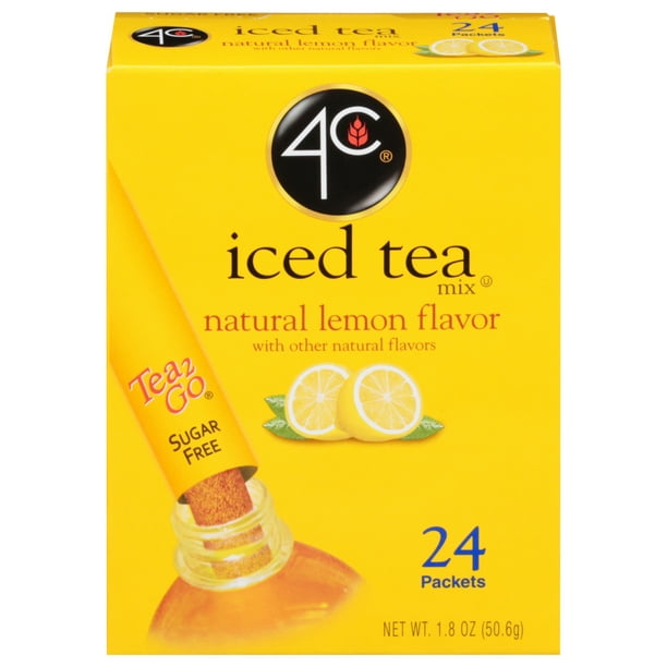 4C Totally Light Natural Lemon Iced Tea Mix, 24ct - Walmart.com