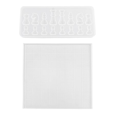 Plaster Crystal Epoxy Chocolate Chess Board Candle DIY Checker For ...