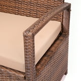 Barton Outdoor Deck Box Bench - UV-Resistant Wicker, Storage with ...