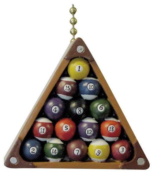 Eight-Ball Billiards Pool Rack Room Ceiling Fan Light Pull - Walmart.com