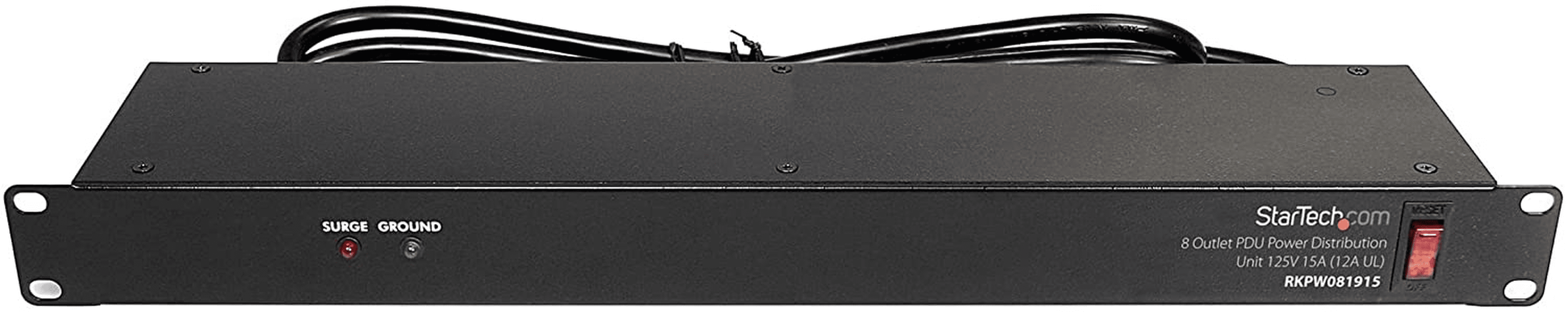 StarTech.com 8 Outlet Horizontal 1U Rack Mount PDU Power Strip for Network Server Racks - Surge ...