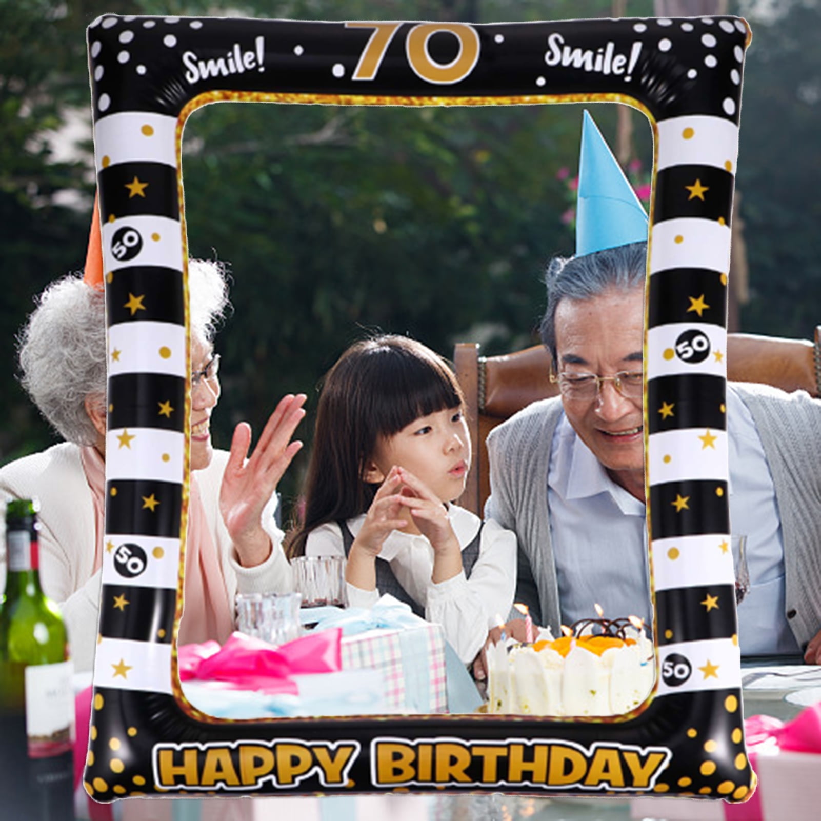 Flmtop Photo Frame Inflatable Portable Plastic Birthday Photo Booth ...