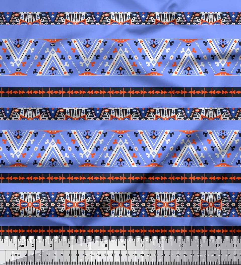 Soimoi Satin Silk Fabric African Southwestern Print Fabric by The Yard ...