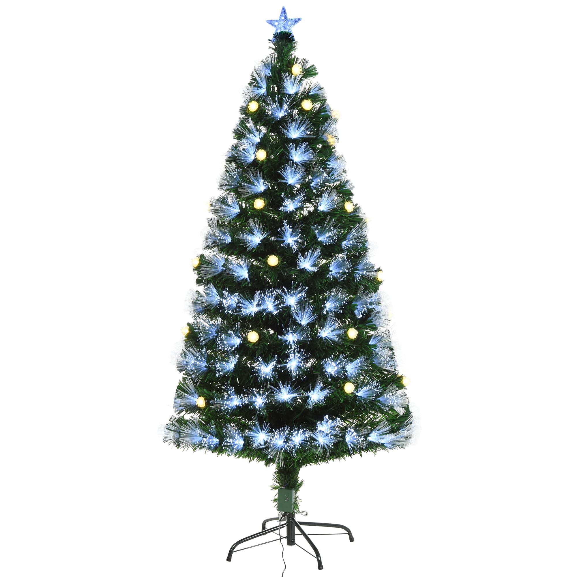 HOMCOM 3/4/5/6ft Tall Artificial Tree White Fiber Optic LED Pre-Lit ... HOMCOM 3/4/5/6ft Tall Artificial Tree White Fiber Optic LED Pre-Lit ...