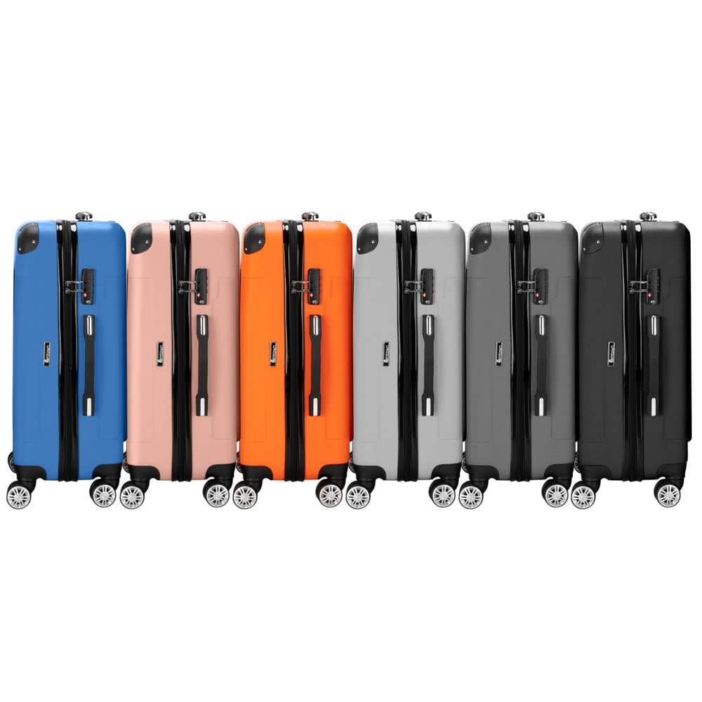 Zimtown 3 Pcs Luggage Travel Set Bag ABS Trolley Suitcase Rose Gold ...