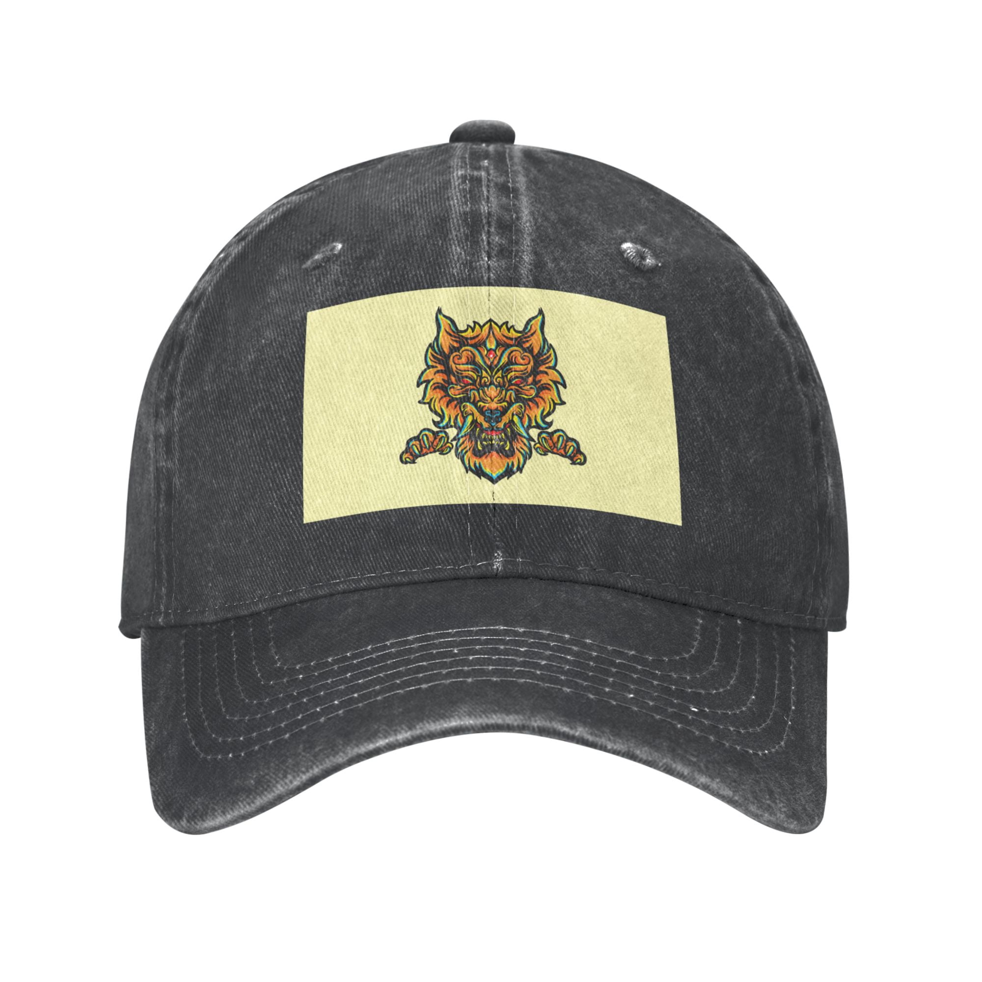 DouZhe Adjustable Washed Cotton Baseball Cap - Angry Wolf Werewolf ...