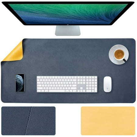 Leather Desk Pad 24" x 17", Mygreen Office Desk Mat Waterproof Black ...