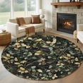 5ft Round Rug Branches Green Leaves Area Rugs for Living Room Bedroom ...