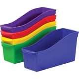 Storex Large Book/Magazine Bin, Plastic, Assorted Colors, Set of 5 ...