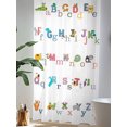Alphabet Letter Sheer Curtains 96 Inch Long 1 Panel Colorful Cartoon ...