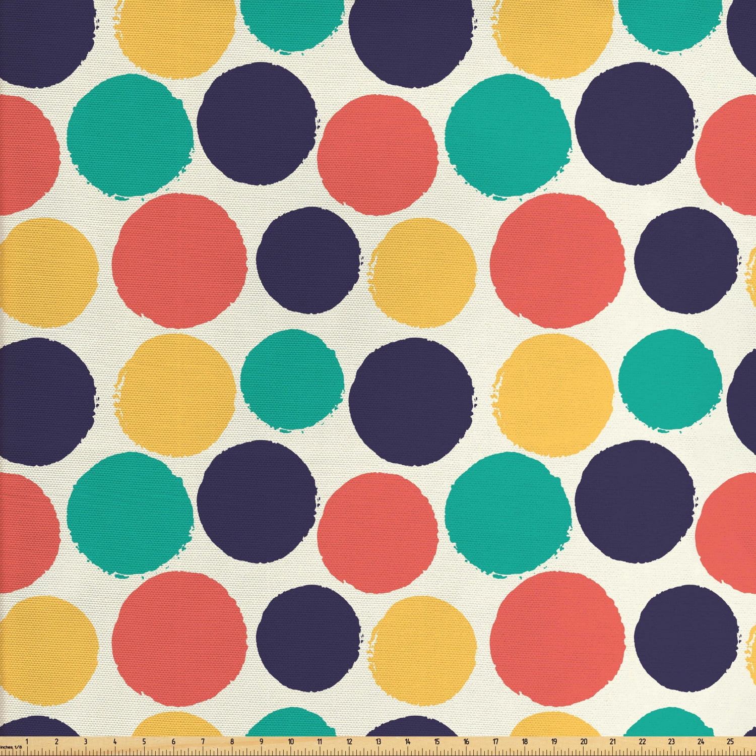 Abstract Fabric by the Yard, Pattern of Watercolor Polka Dots Blots in ...