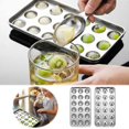 18-Cavity 304 Stainless Steel Round Ice Cube Tray & Lid Equipped Small ...