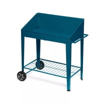 Northbeam Folding Wood Potting Bench with Ample Shelf Space - Brown ...