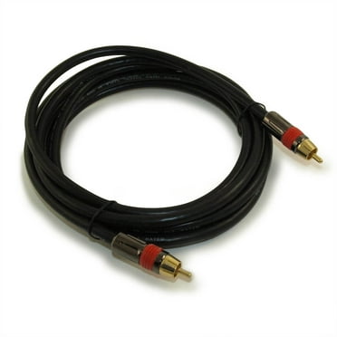 10ft 2 Wire RCA Premium Component Audio Cables, 24K Gold Plated, Black ...