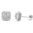 MyDiamondBox Everyday 925 Sterling Silver White Diamond Stud Earrings ...