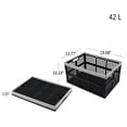 42 L Collapsible Crates for Groceries, 3 Packs Large Folding Crate for ...