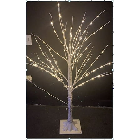5 Ft H Copper Wire LED Birch Tree 268 Warm White LED Lights In/Outdoor ...