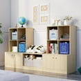 Cozy Castle 3-Piece U-Shaped Bookshelf, 8 Cubes, 4 Doors, Large Storage ...