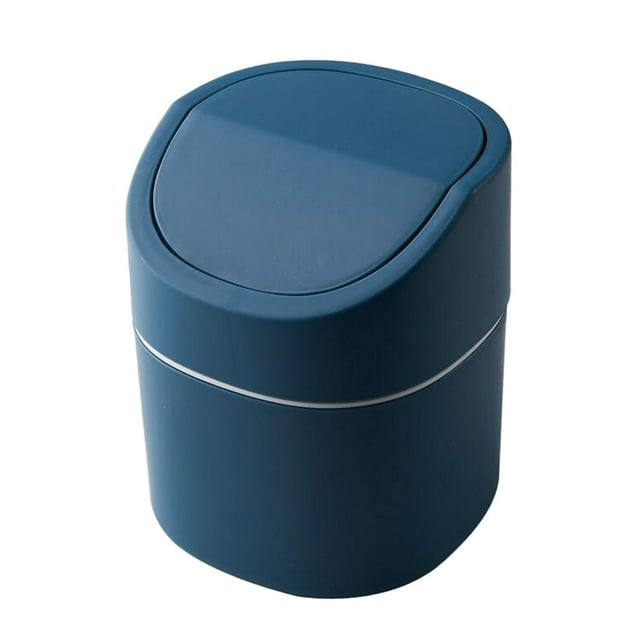 Desktop Trashcan Covered Dustbin for Living Room Desk , Blue - Walmart.com