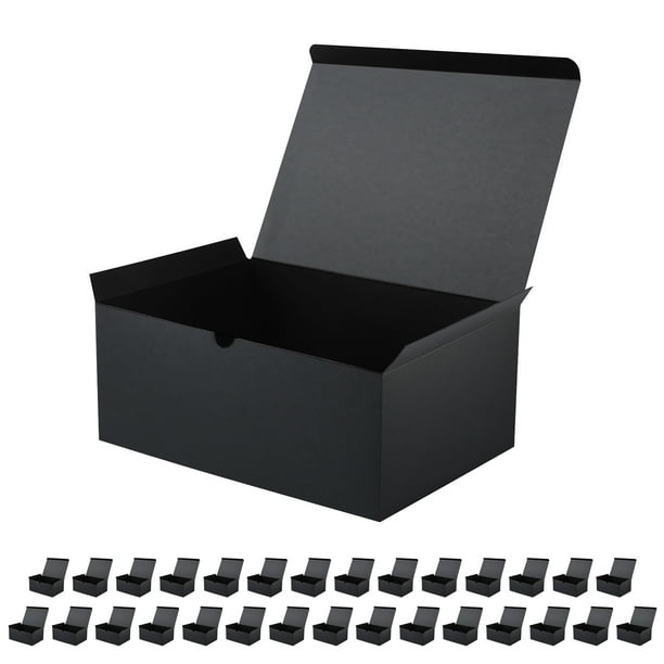 PACKHOME 30 Gift Boxes with Lids, Black Gift Boxes Bulks for Groomsman ...