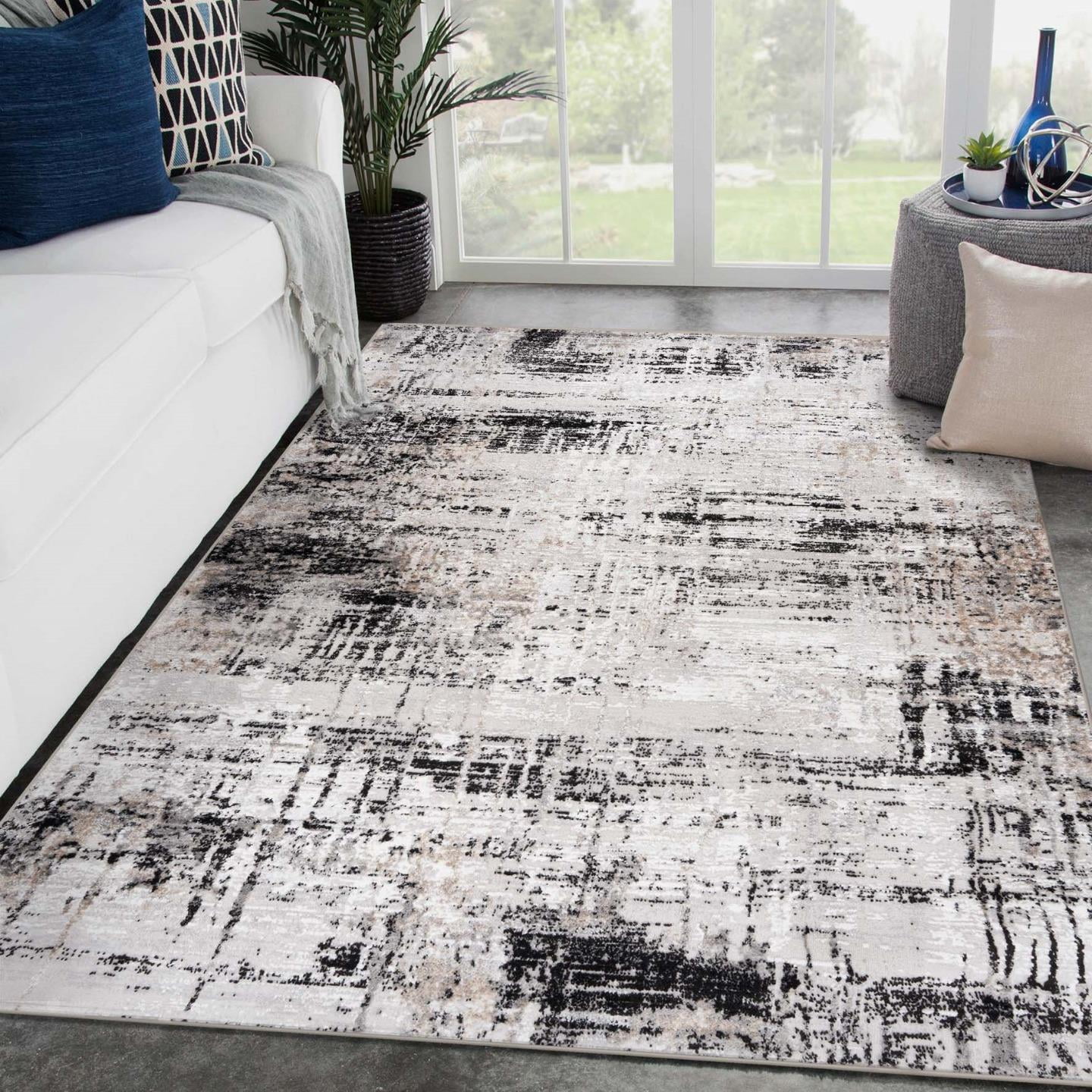 Luxe Weavers Abstract Gray 5x7 Area Rug, Indoor Modern Farmhouse Rug ...