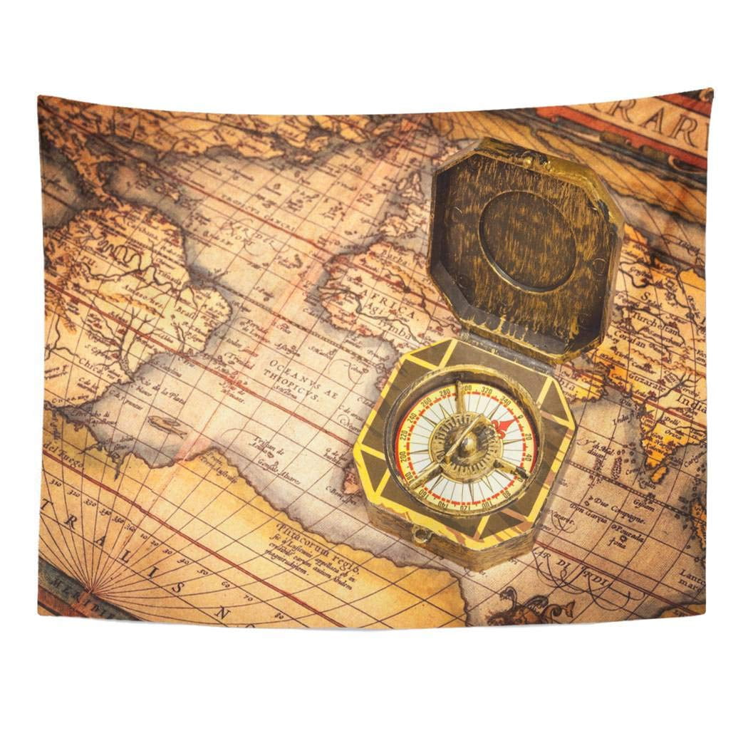 ZEALGNED Vintage Pirate Retro Compass on Ancient World Map The is in ...