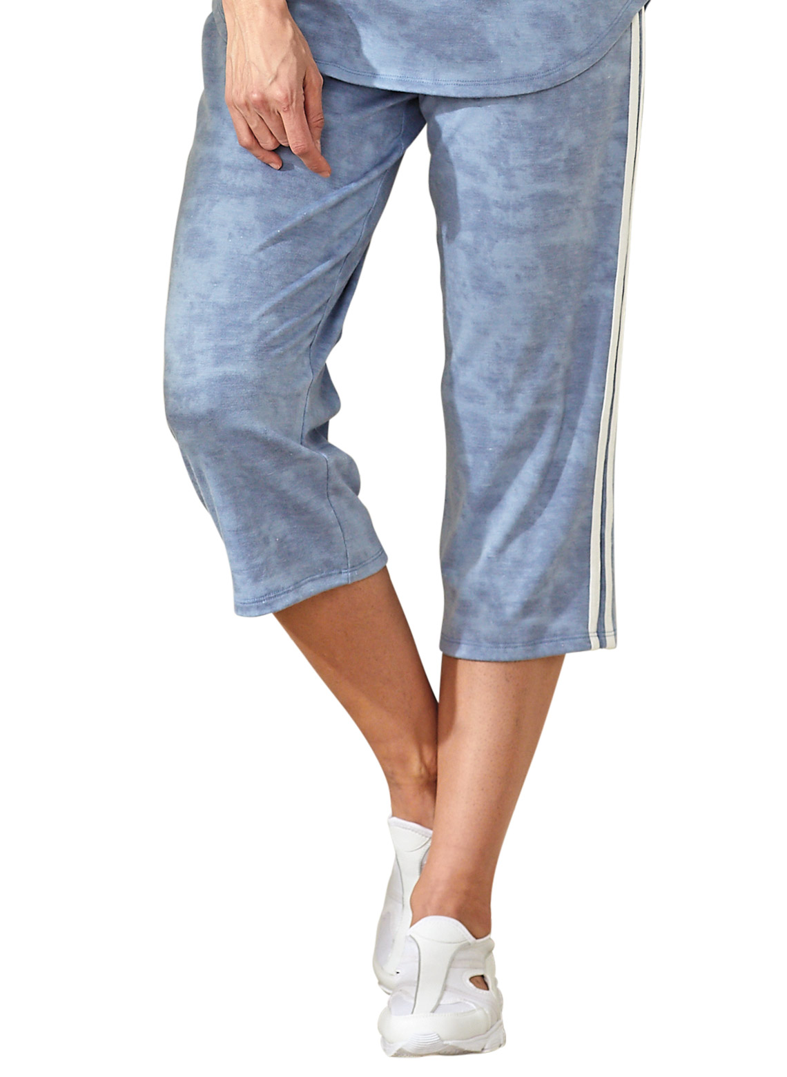 French Terry Stripe Capris - Walmart.com