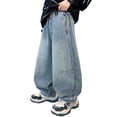 Boys Jeans Curved Blade Stylish Cool Summer Denim Long Pants for Big ...