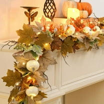 Valery Madelyn 6Ft Pre-Lit Fall Garland Lighted Harvest Garland with ...