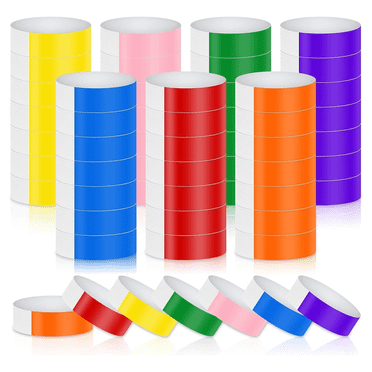 600 Paper WristBand Synthetic Paper Assorted Color Identity Bands Entry ...