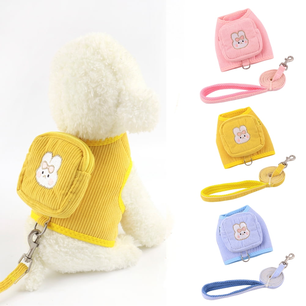 Cheers.US 1 Set Pet Dog Cartoon Backpack Harness with Leash, Puppy Dog ...