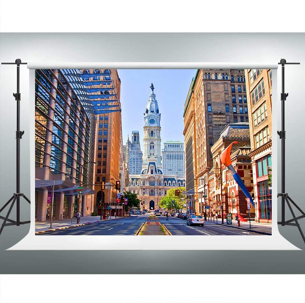 Philadelphia City Hall Backdrop American City Street View Photography ...