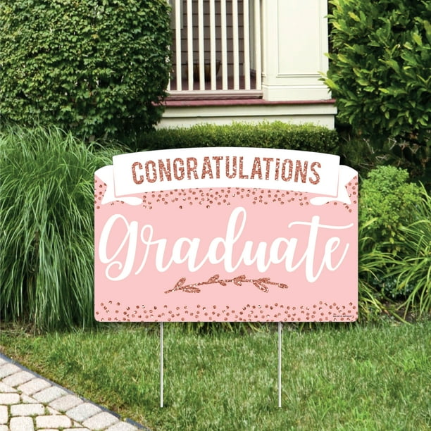 Big Dot of Happiness Rose Gold Grad - Graduation Party Yard Sign Lawn ...