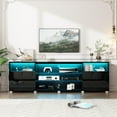 ChVans Large LED TV Stand for 80/85/90 inch TV, High Glass Modern ...