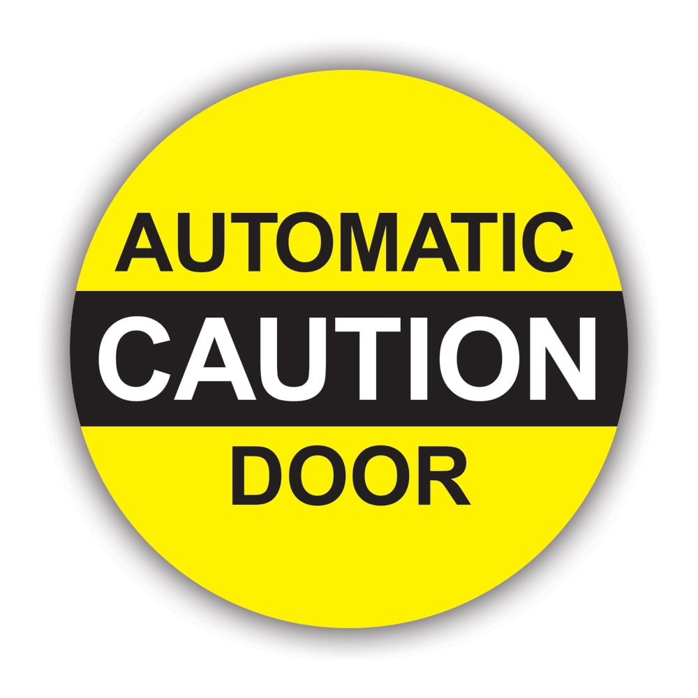 Caution Automatic Door Sticker Decal - Self Adhesive Vinyl ...