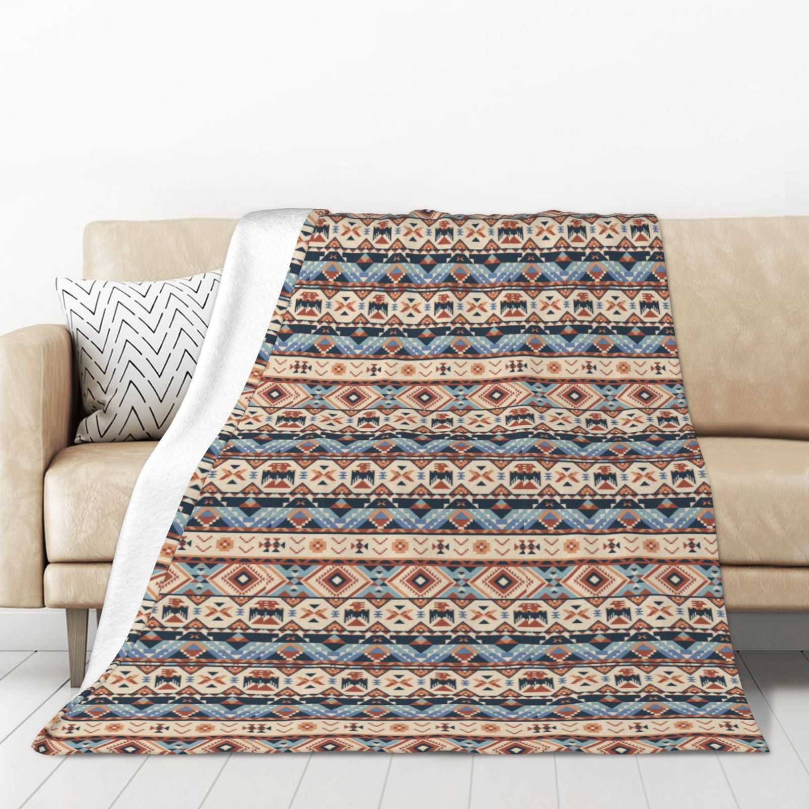 XMXT Throw Blankets, Vintage Aztec Bohemian Print Bed Blanket for ...