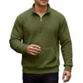 Quarter Zip Pullover Men 2026 Fall Winter Long Sleeve Plain Stand ...