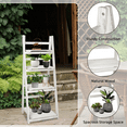 Fionafurn Foldable Wooden 4-Tier Ladder Shelf, Sturdy Shelving Unit for ...