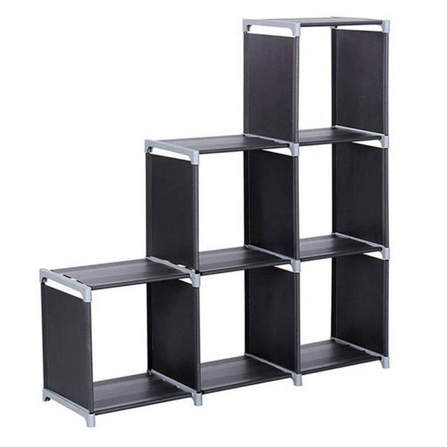HiMiss 3 Tiers 6 Cube Storage Rack Staircase Organizer Diy Storage ...