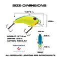 Fish Luck E Crappie Magic Crank Bait Blue/Chartreuse Shallow Diving ...