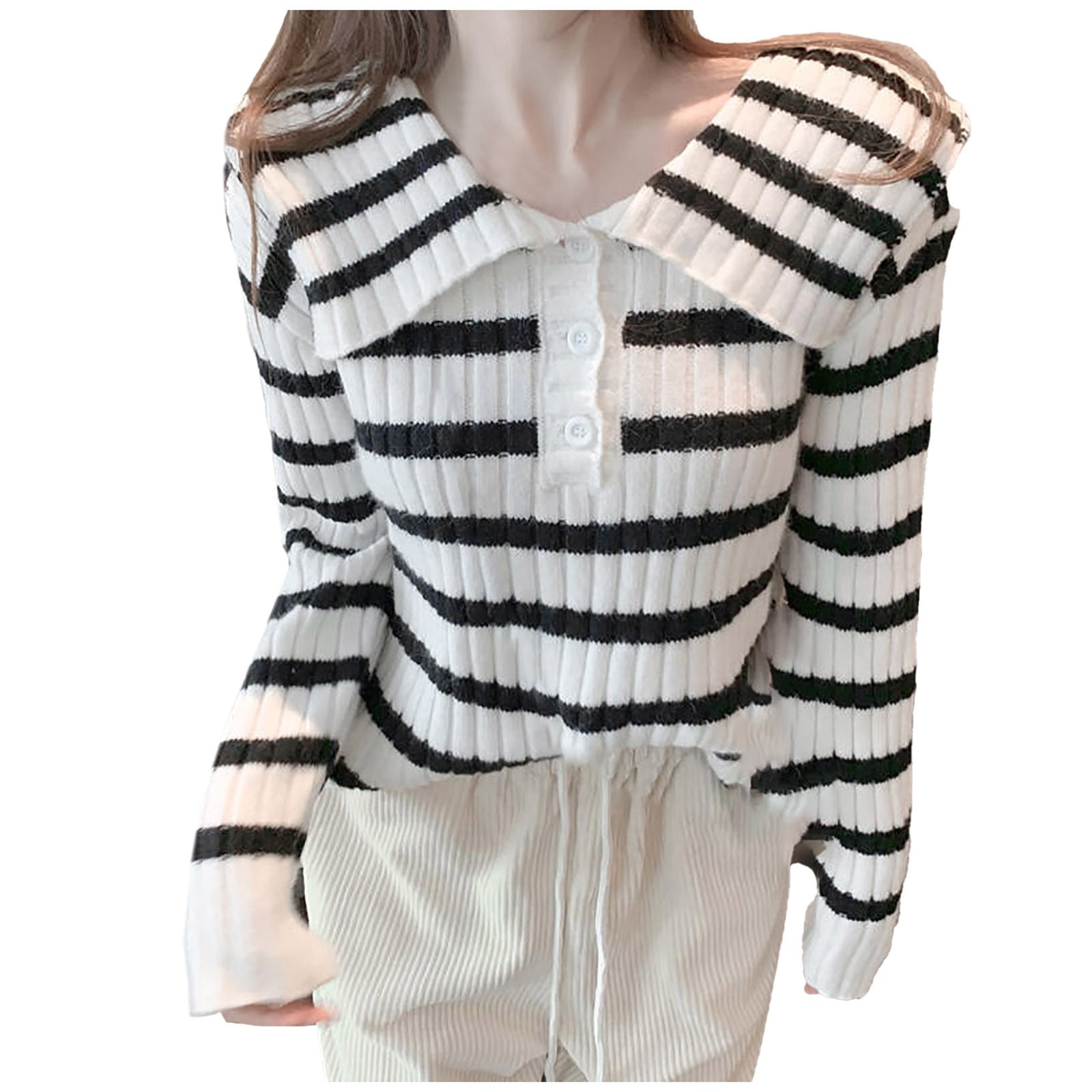 Click here for Wyzesi Sweater Vest Women Button Up Womens Striped... prices