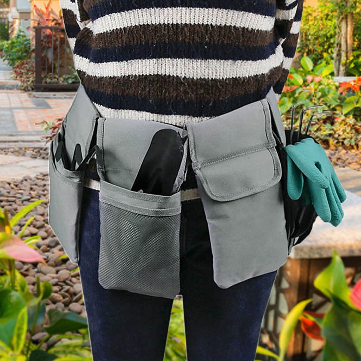 Travelwant Gardening Tool Belt Bag - Canvas Waist Tool Apron Organizer ...