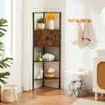 VECELO 4 Tiers Corner Shelf with 2 Doors and Storage Shelves, Free ...